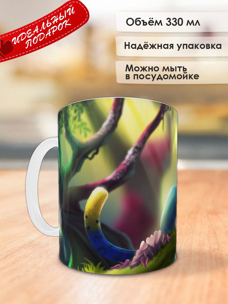 Кружка "Барсик" Обнял, керамика, белая, с принтом, 330мл — фото 1