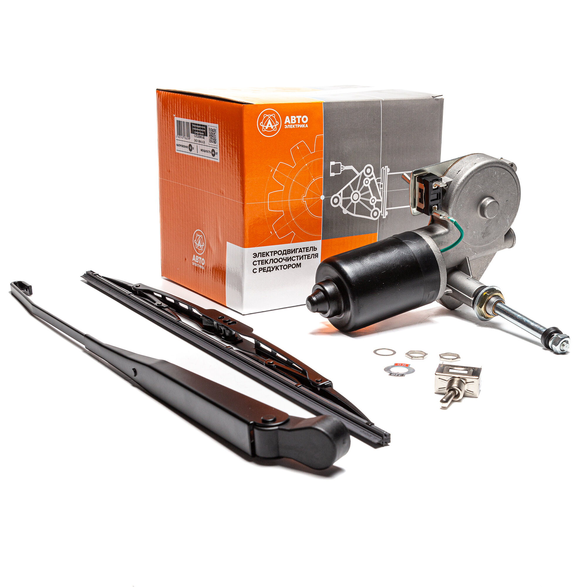 Привод заднего стеклоочистителя, с рычагом и щеткой,12 В, для МТЗ 80, 82, ЮМЗ 6КЛ, мксм 800 енисей 1200 ЛТЗ 55 арт 23010AE АвтоЭлектрика