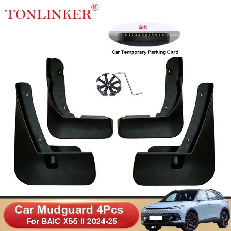 Автомобильное брызговик TONLINKER для BAIC BEIJING X55 II 2024, брызговики, брызговики, переднее и заднее крыло, аксессуары