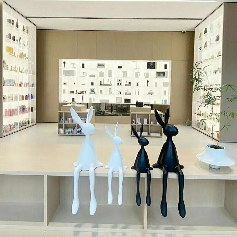 Интерьерная статуэтка Заяц, декор на полку, керамический кролик