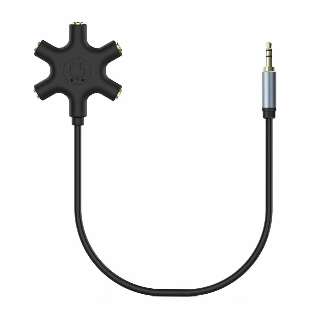 Разветвитель для наушников 3,5 мм между мужчинами и женщинами, 5-портовый адаптер гарнитуры смартфонов, ноутбуков, ПК