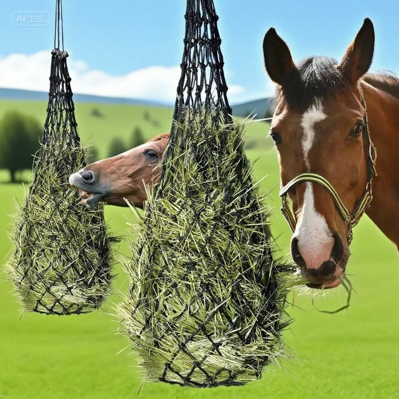 Подвесная кормушка для сена лошадей HEURI экономная сетка для медленного кормления с экономией корма и поддержкой естественного поведения