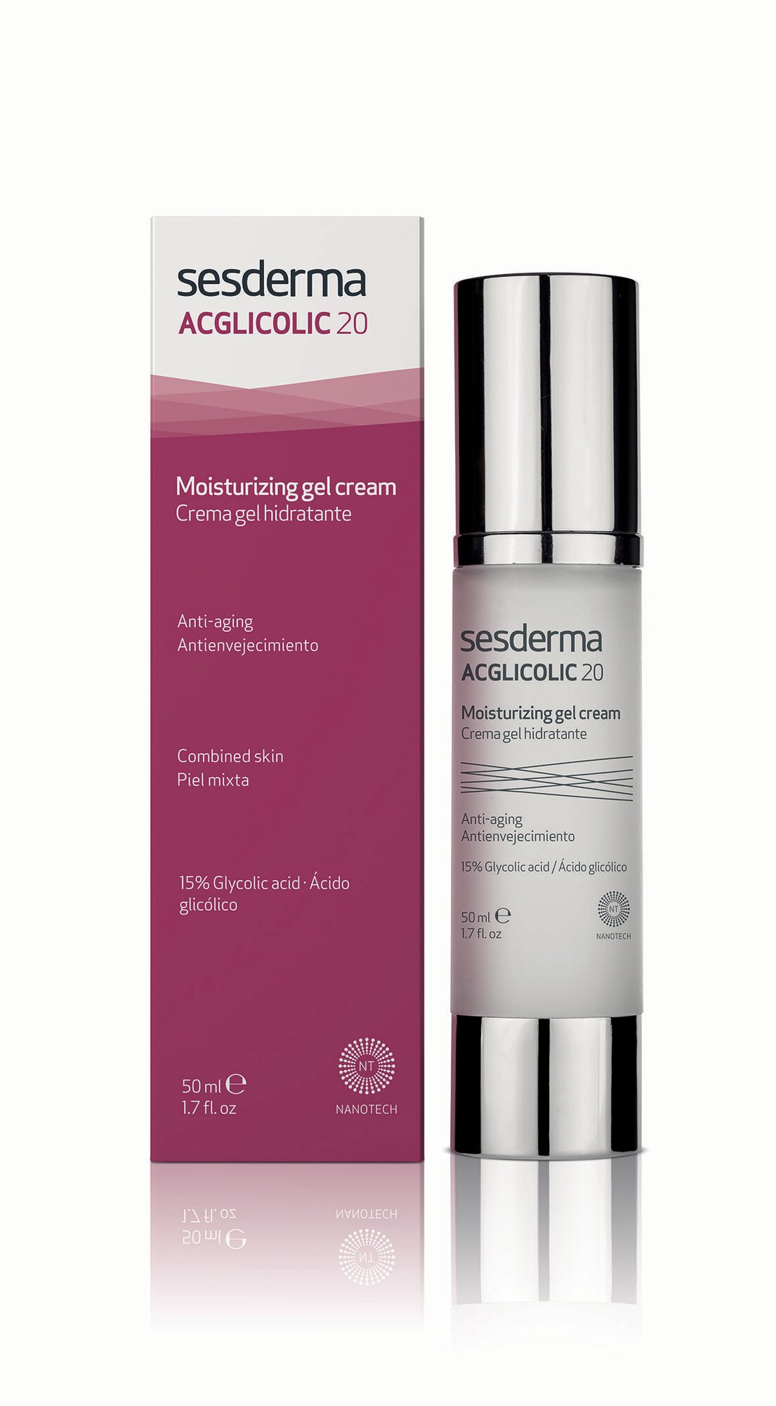 Sesderma ACGLICOLIC 20 Moisturizing gel cream - Крем-гель увлажняющий с гликолевой кислотой, 50 мл