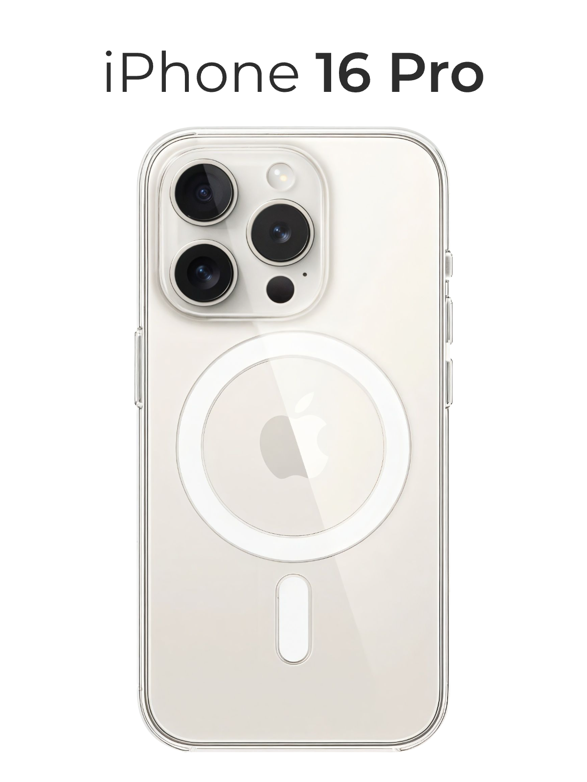 Чехол для Apple iPhone 16 pro с MagSafe , прозрачный / чехол для айфон 16 про