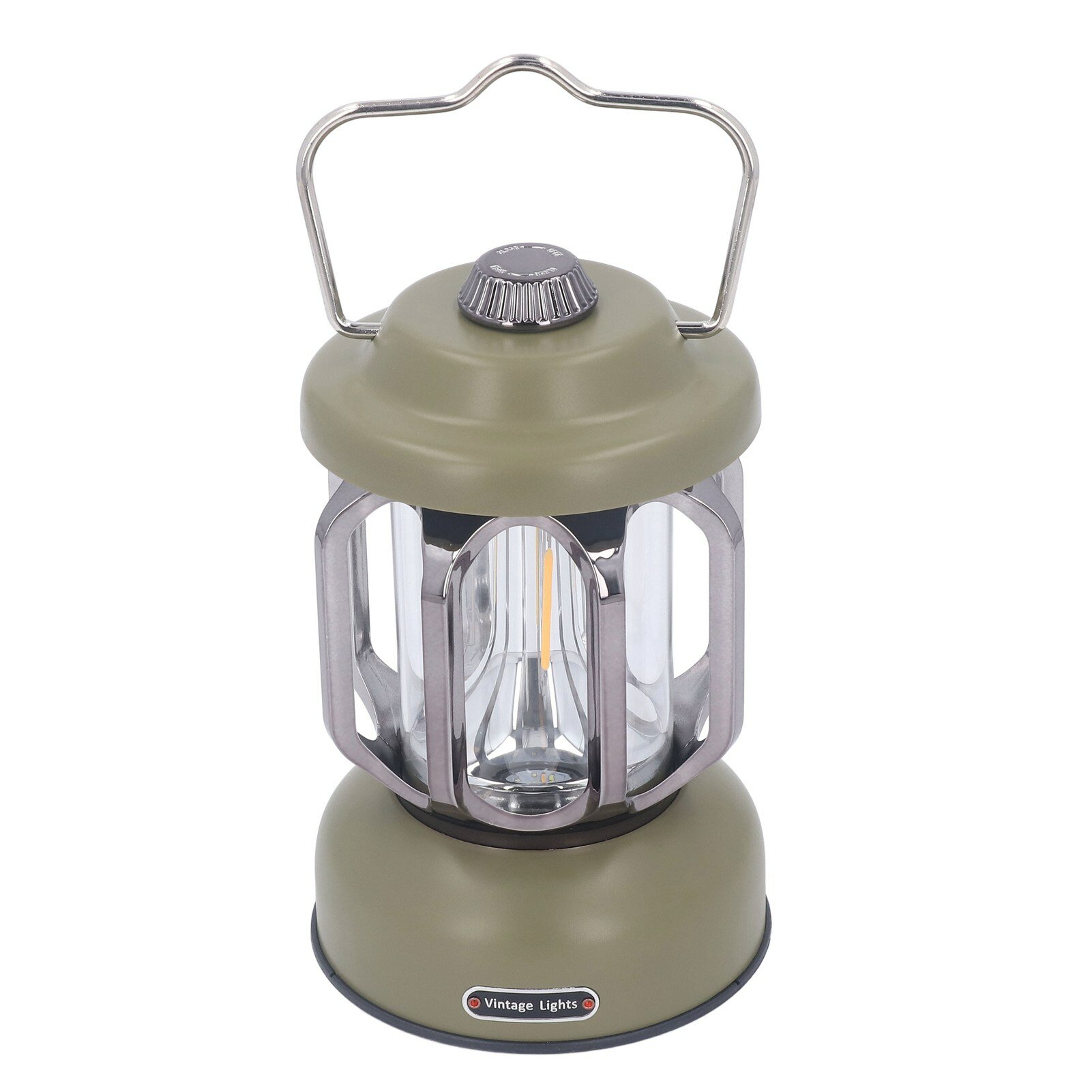 Ретро Кемпинг Фонарик Винтажная Лампа Тип C с Зарядкой 3 Режима Диммера с Крюком Водонепроницаемый Светодиодный Фонарик для Сада Зеленый