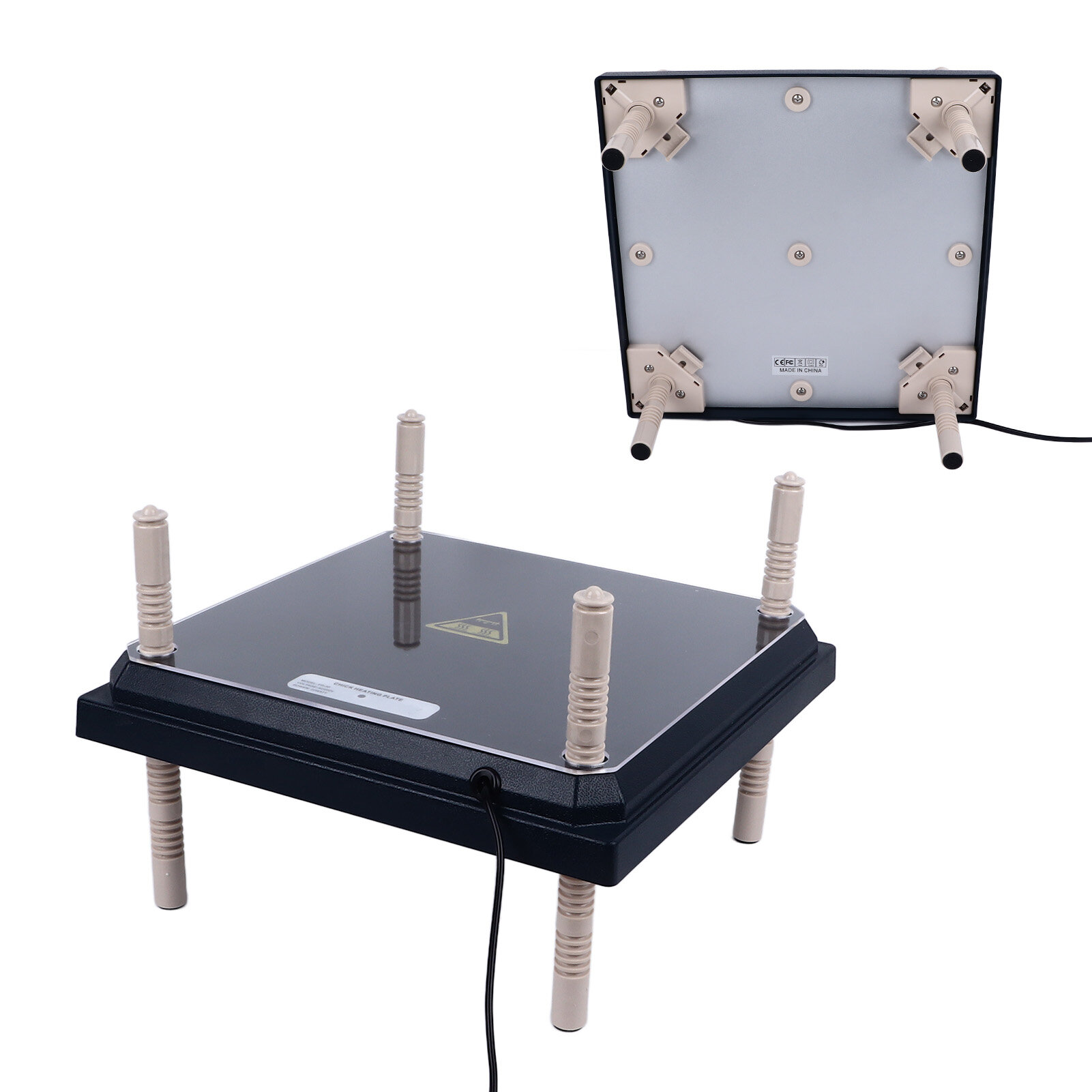 Нагреватель для брудера для цыплят Курятник для птиц Грелка для кур с пылезащитным кожухом Регулируемая по высоте пластина для брудера для поддержания тепла цыплят Уютная черная вилка стандарта США 110 В