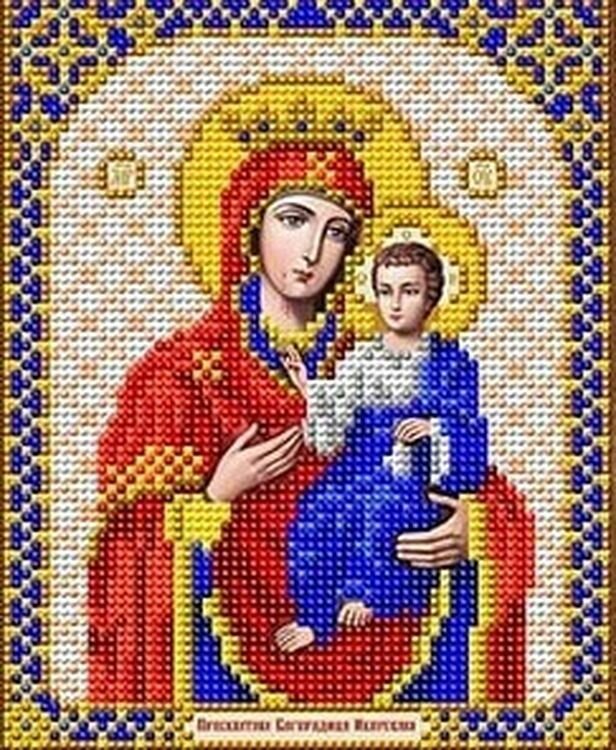 Рисунок на ткани Благовест "Богородица Иверская" 14x17 см, Иконы Святые Религия