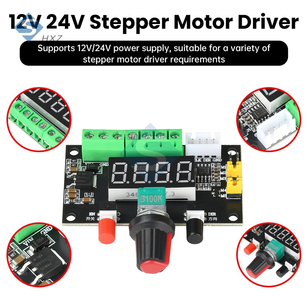 Контроллер шагового двигателя 12 В/24 В, модуль генератора импульсных сигналов ШИМ, управление вперед/назад/скоростью для автоматизации 3D-принтера с ЧПУ