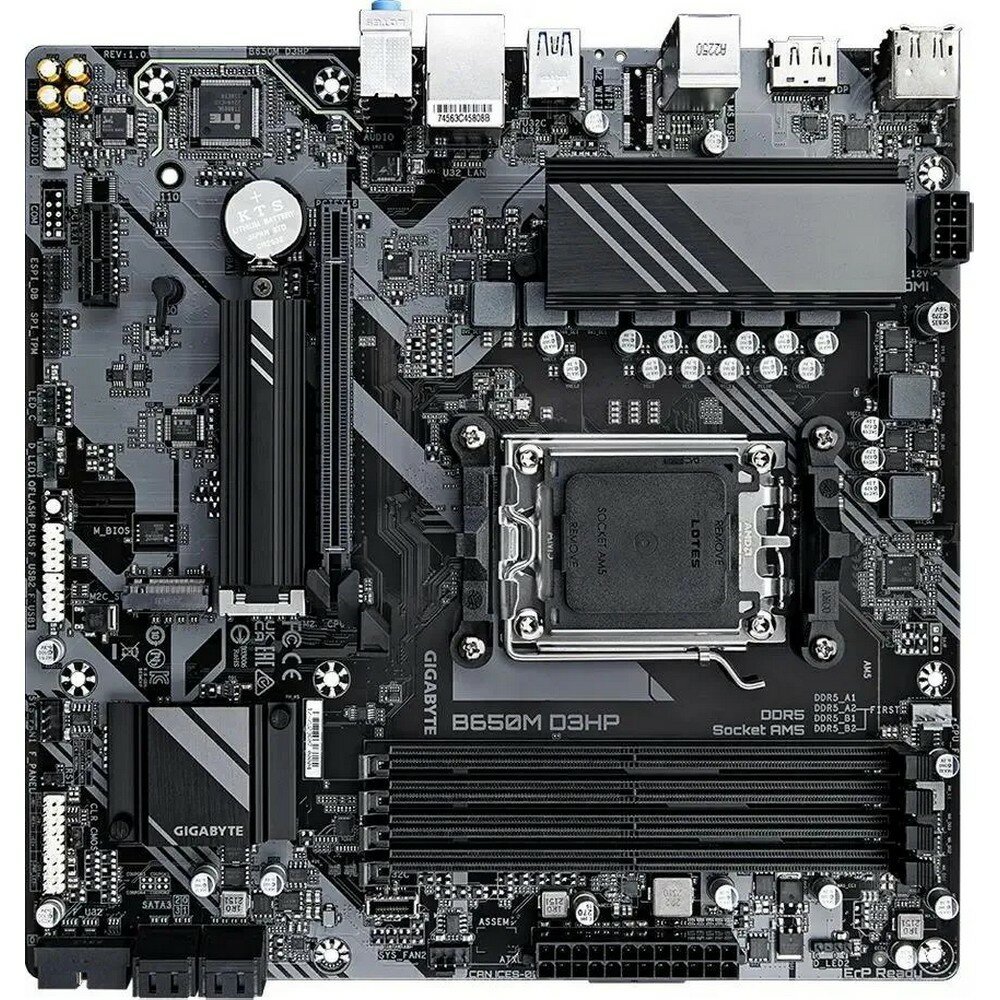 Материнская плата Gigabyte B650M D3HP, AM5, AMD B650, Micro-ATX, OEM (B650M D3HP)