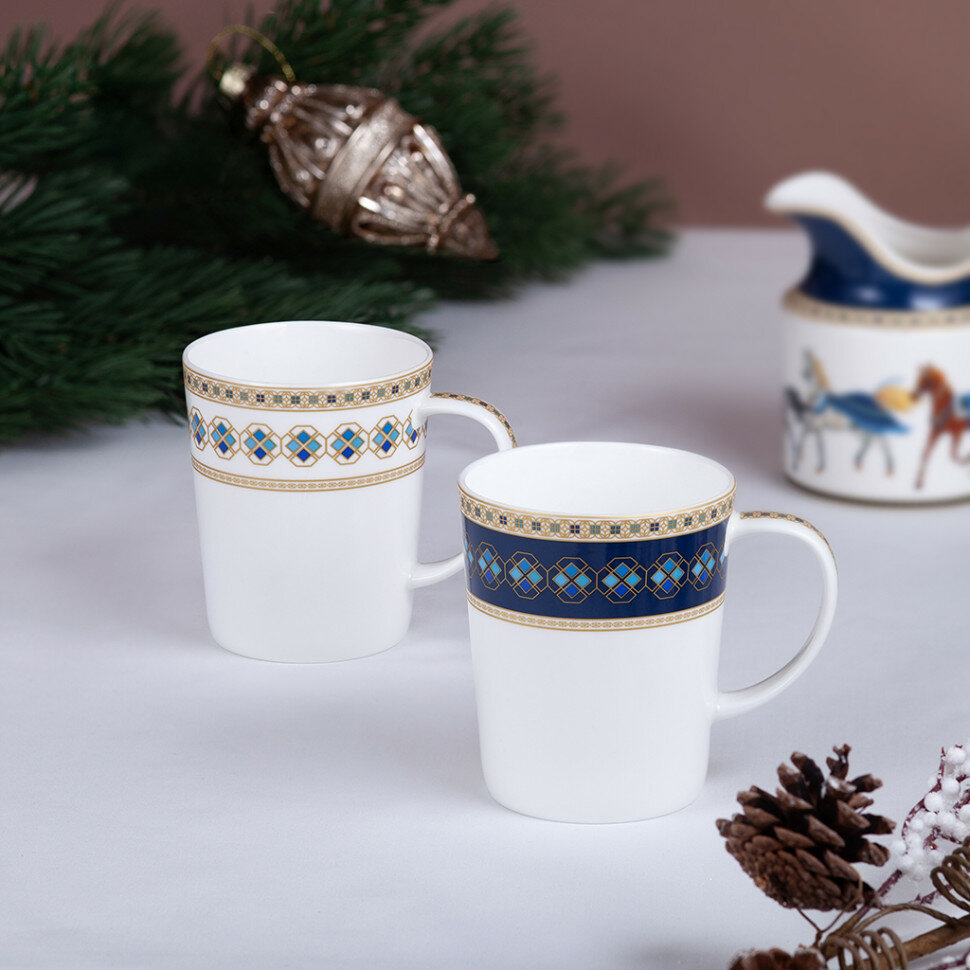 16053 FISSMAN Набор из 2-х кружек DERBY 380мл (фарфор)