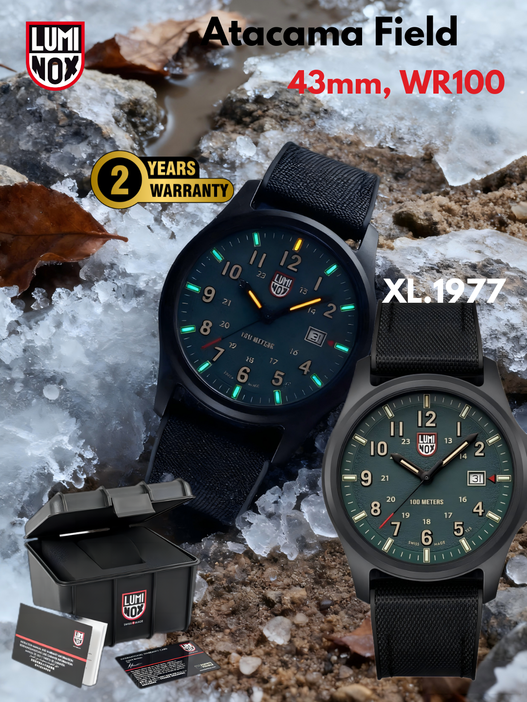 Наручные часы Luminox ATACAMA FIELD, WR100, сапфировое стекло, 43мм, XL.1977
