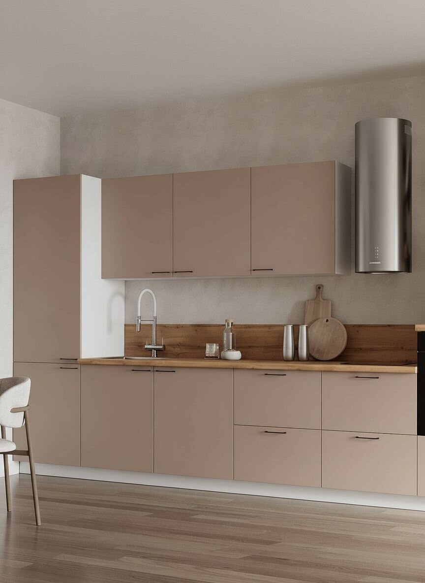 ARNIKA Кухонный гарнитур со столешницей "Дакия" 3,6м х 2,4м, цвет крем, 1фасад Эмаль