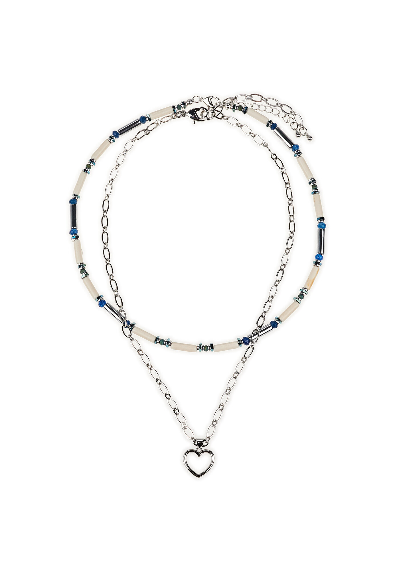 Колье YAROSLAVNA, магнезит, гематит, халцедон