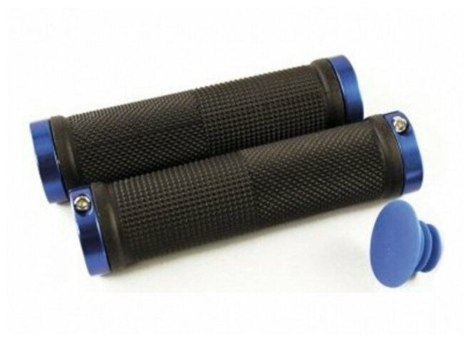 Ручки CLARK`S CLO201 на руль резиновые 130мм с 2 фиксат. черно-синие анодированный