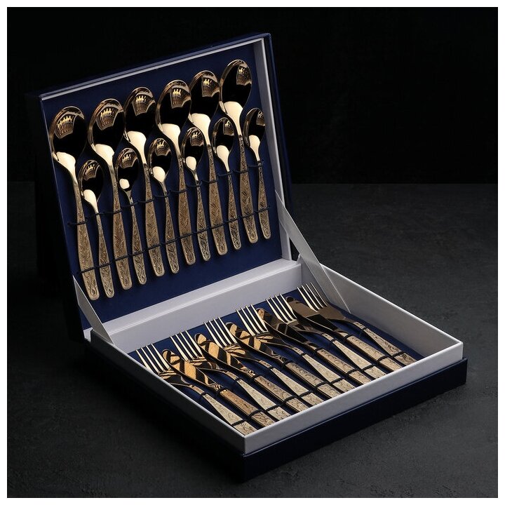 Добросталь (Нытва) Набор столовый «Уралочка», 24 предмета, толщина 2 мм, декоративное покрытие, микс