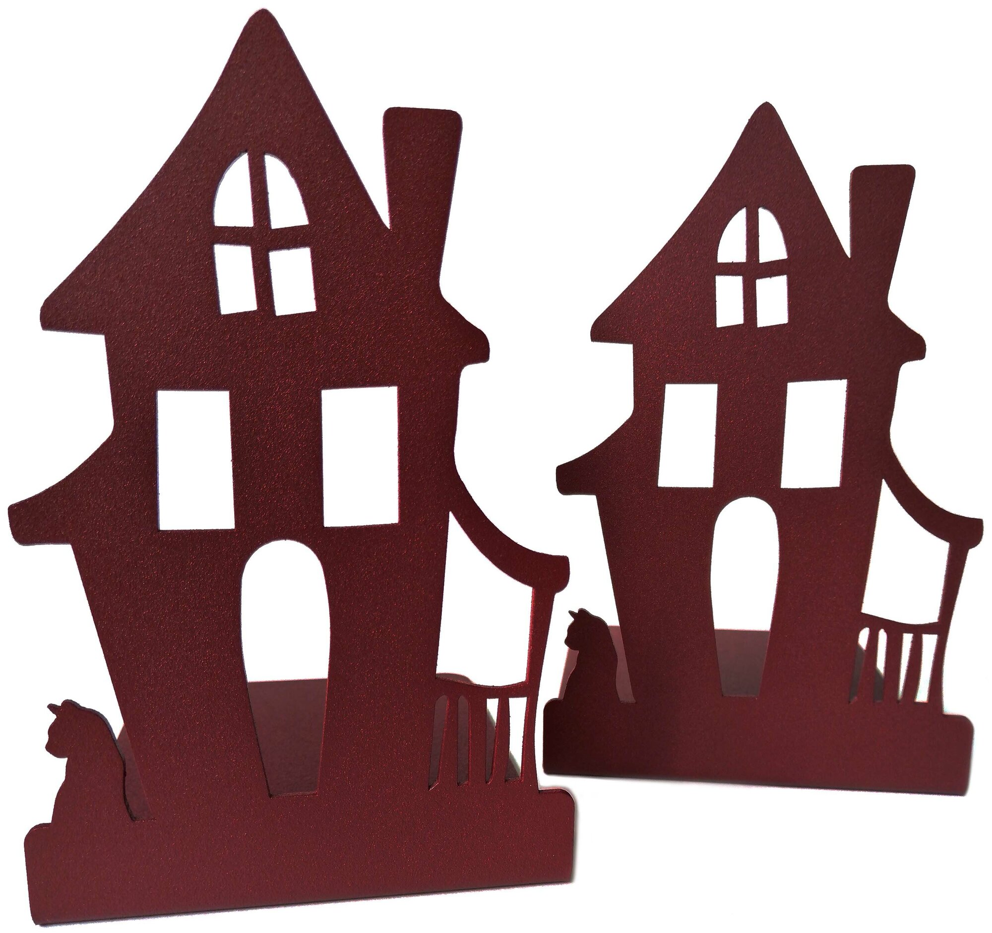 Подставка-ограничитель для книг “Сказочный дом” 2 шт, металл, цвет винный