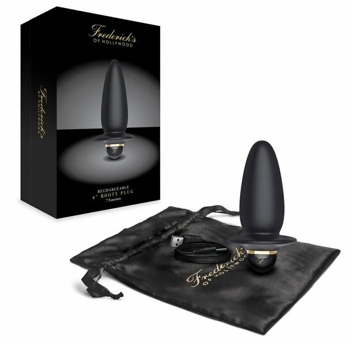 Черный анальный виброплаг Booty Plug