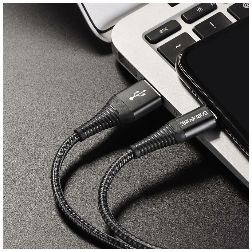 Кабель Borofone BX29 Lightning , для устройств Apple, 2.4 A, 1 м, черный — фото 1