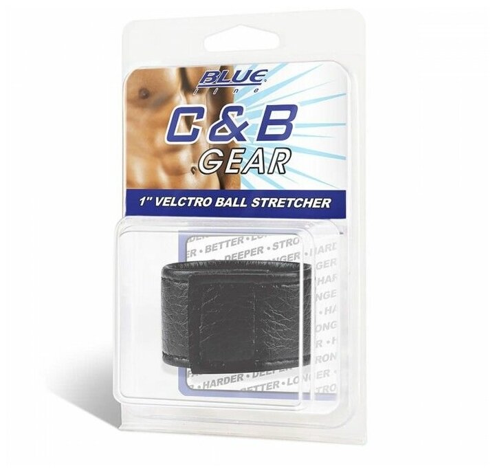 Чёрная утяжка на мошонку 1 Velcro Ball Stretcher, черный