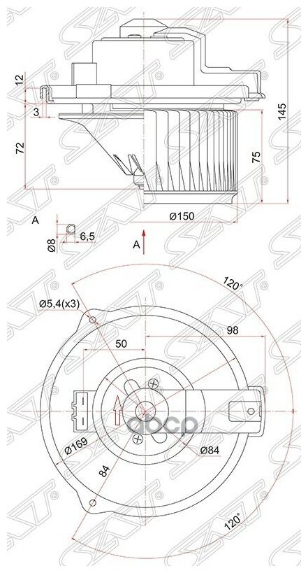 Мотор отопителя салона (Левый руль) Toyota Camry (XV20, XV30) 96-06 / Harrier 03-13 Sat арт. ST-87103-33081