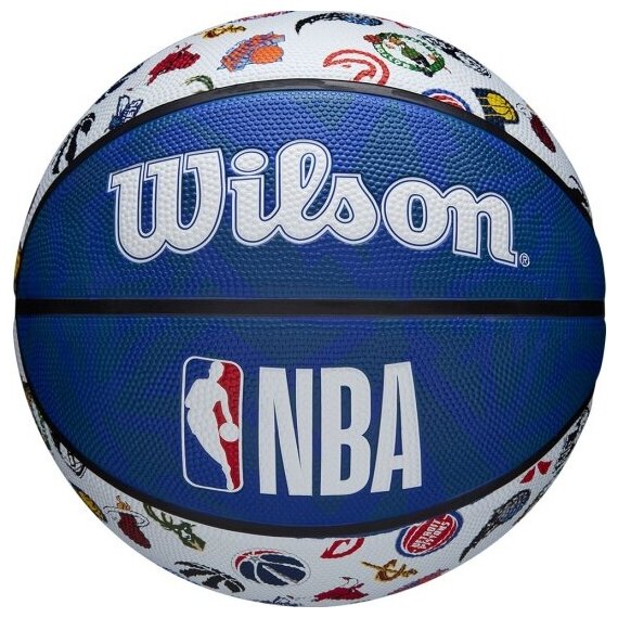 Мяч баскетбольный Wilson NBA All Team размер 7, резина, сине-белый
