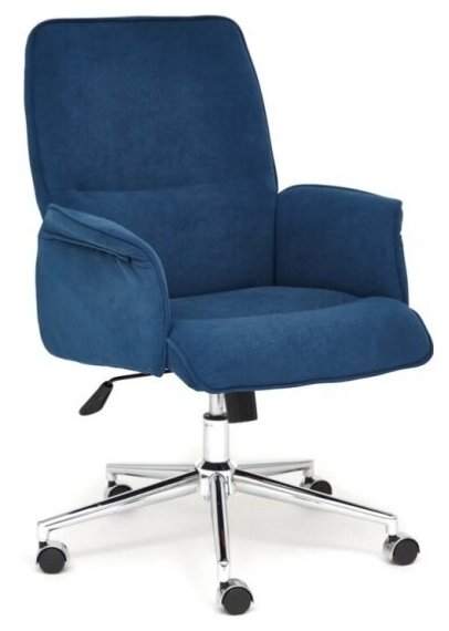 Кресло руководителя Tetchair YORK, флок, синий, 32