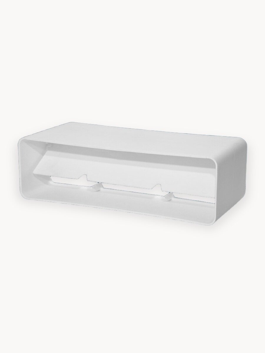 Соединитель плоских каналов с обратным клапаном 60х204 мм, полистирол ударопрочный, белый