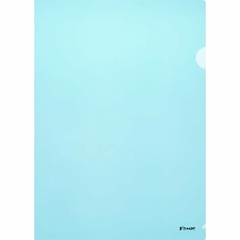 Папка-уголок Комус A4 пластиковая 180 мкм синяя, 164495