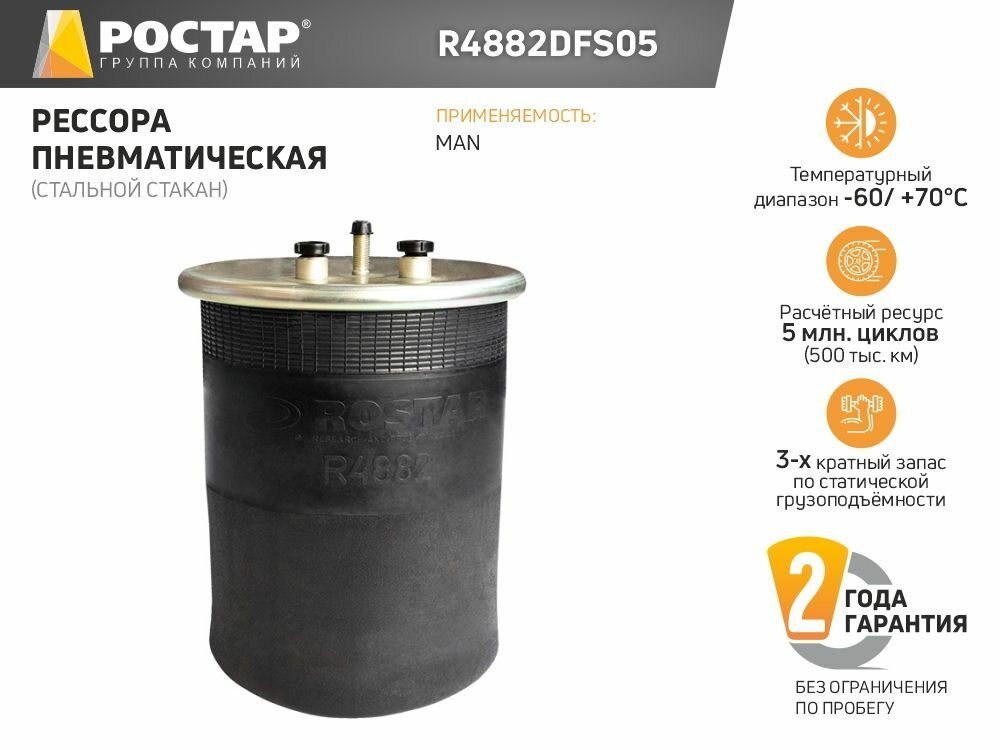 Рессора пневматическая (стальной стакан) R4882DFS05 (4882N1P05)
