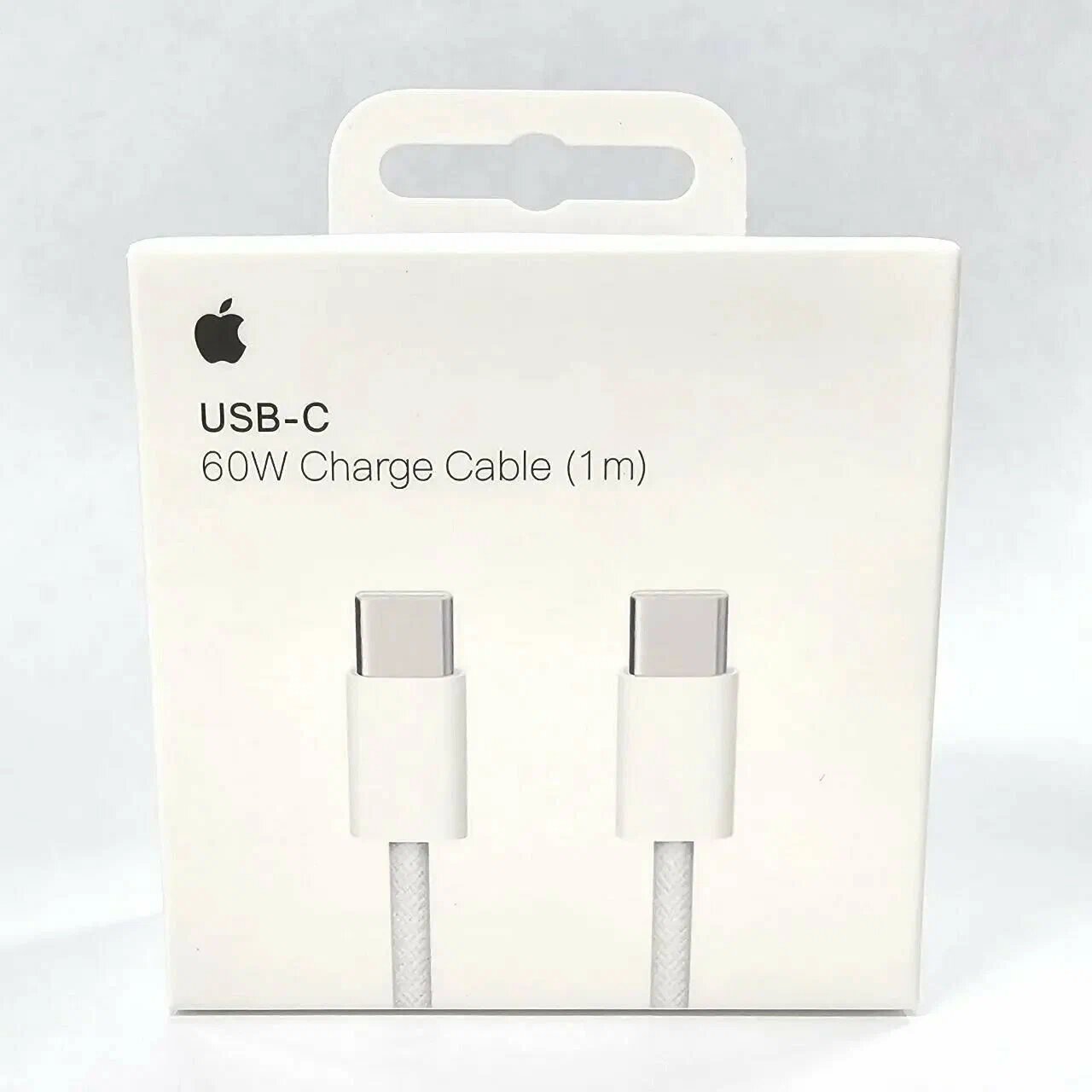 Кабель Apple для iPhone/iPad/MacBook, 60Вт, USB Type-C, длина 1м, тканевая оплетка, (белый)