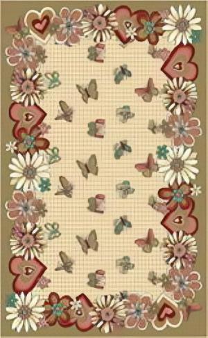 Детский ковер 40554-01 Радуга Бабочки 3х4 (беж)