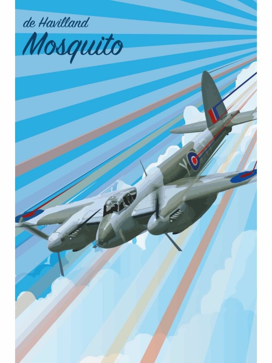 Постер "Aircraft Pop. Де Хавилланд Комар"