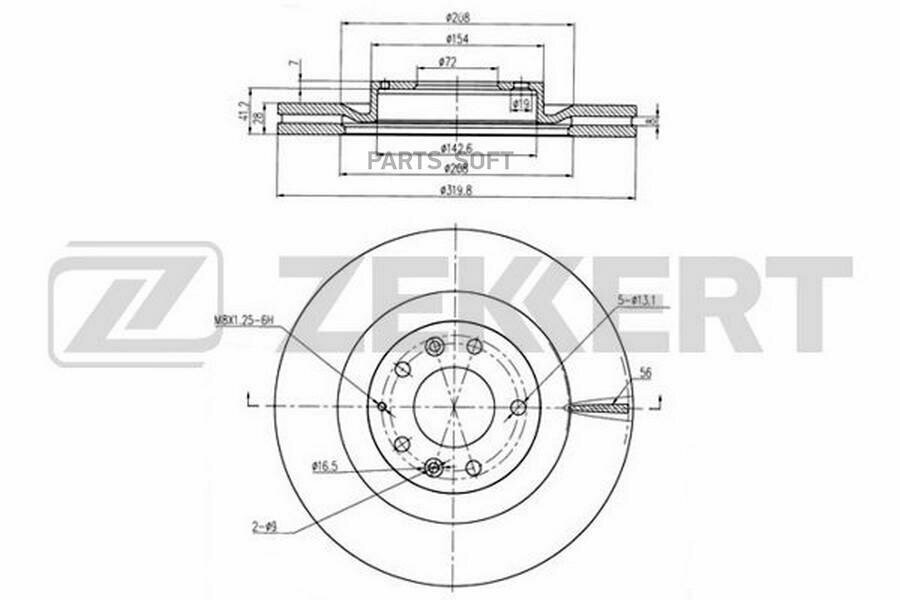 ZEKKERT BS-5746 Диск торм. перед. Mazda CX-7 07- CX-9 06- ()