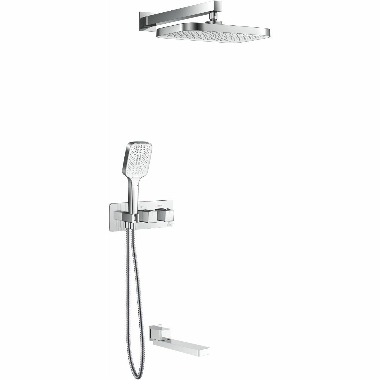 Душевая система с термостатом встраиваемая Rose (Розе) R1095, хром