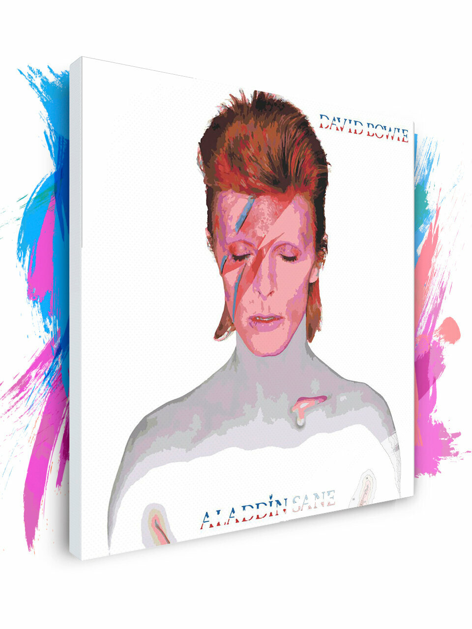 Картина по номерам на холсте David Bowie - Aladdin Sane (1973), 60 х 60 см