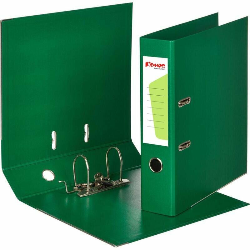 Папка-регистратор Комус Стандарт 75 мм зеленая, 172044