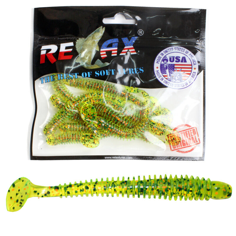 Мягкая силиконовая приманка риппер RELAX TEXAS 4 (10,0cm) цвет 124, 1 уп. по 10 шт.