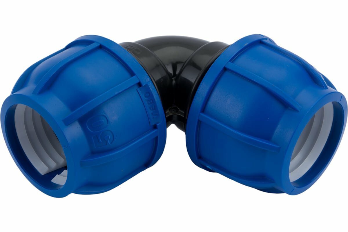 TEBO Компрессионный отвод ПНД 50x50, угловой элемент трубопроводной сети Т-ПНД. О.0.50-50. CN