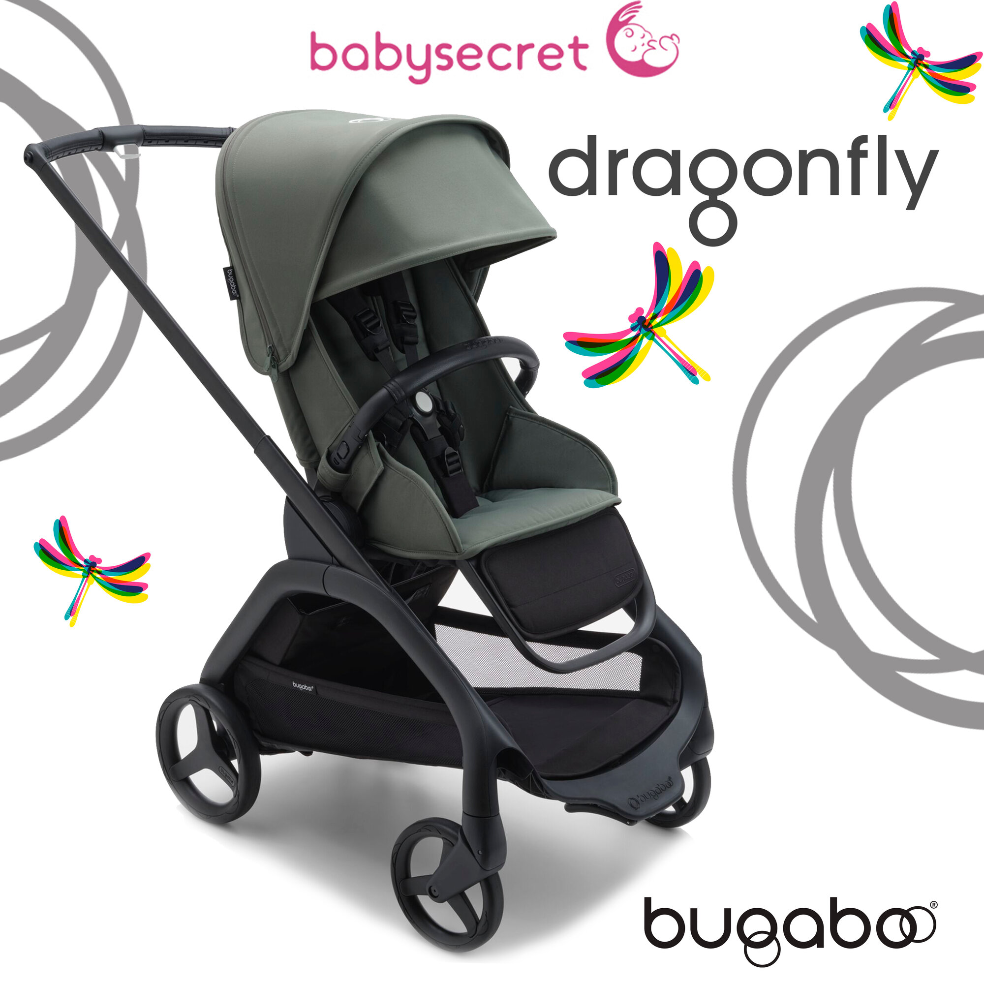 Коляска прогулочная Bugaboo Dragonfly COMPLETE на шасси Black forest green