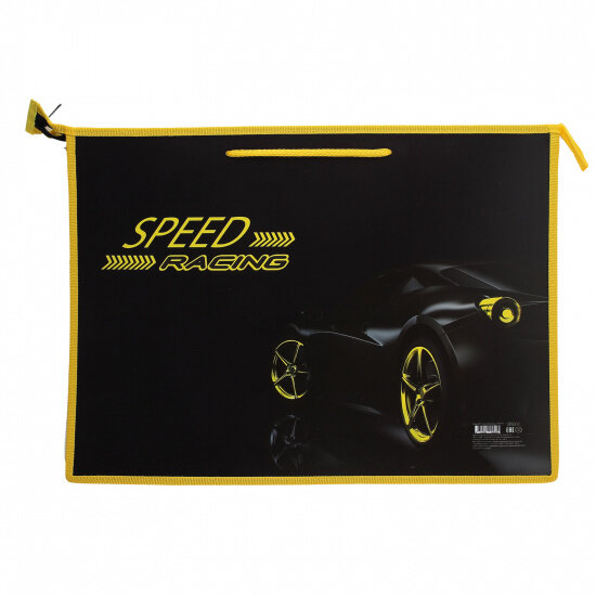 Папка для художника А3, 34,5*46,5*5 см, пластик, на молнии, 1 отделение Speed Racing