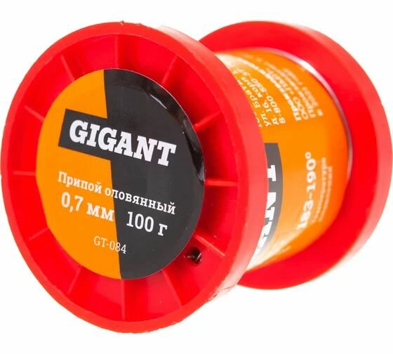 Припой для пайки меди, алюминия Sn60 Pb40, проволока 0.7 мм, 100 г Gigant GT-084