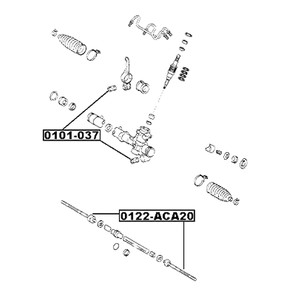 ASVA 0122-ACA20 (4550349055 / 4550349165) осевой шарнир, рулевая тяга