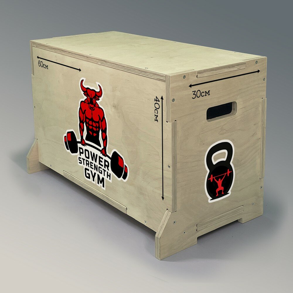 Плиобокс, тумба, опора для прыжков универсальный с принтом Бык - 1502