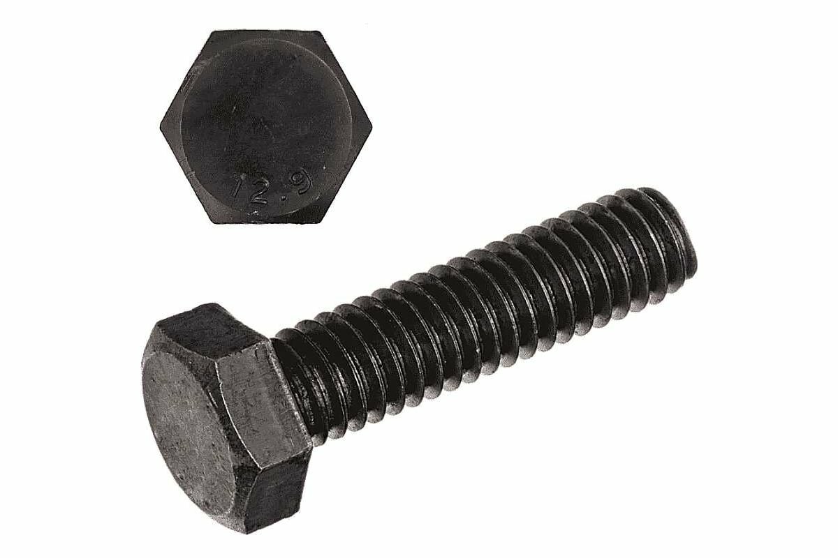 23 Болта Болт М8x30 DIN933 12.9 черный, высокопрочный, резьба метрическая, 10 шт