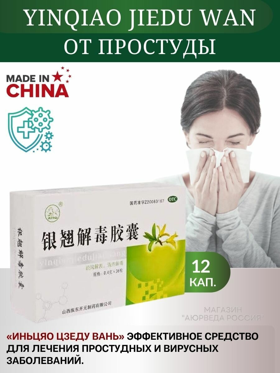 Иньцяо Цзеду Вань (Yin Qiao Jiedu Wan) 12 шт.