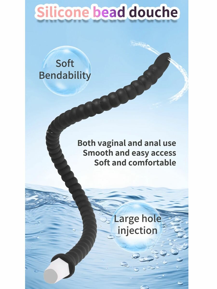 Силиконовая гибкая насадка для анального душа "SILICON ANAL DOUCHE" 42см