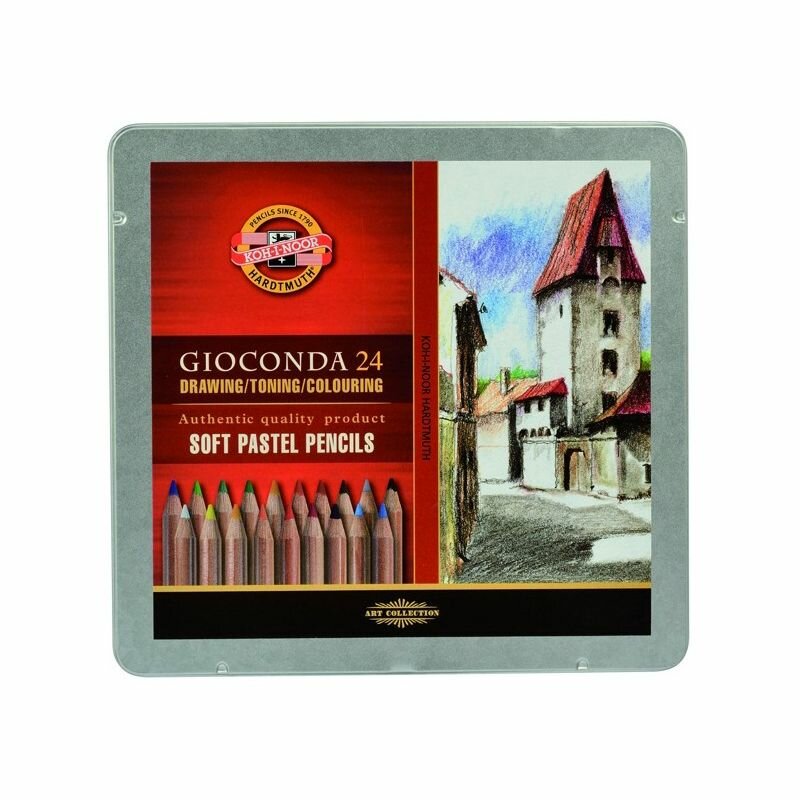 Пастельные карандаши Koh-I-Noor "Gioconda Soft 8826 Brown Line ", 6 цветов, картонная упаковка