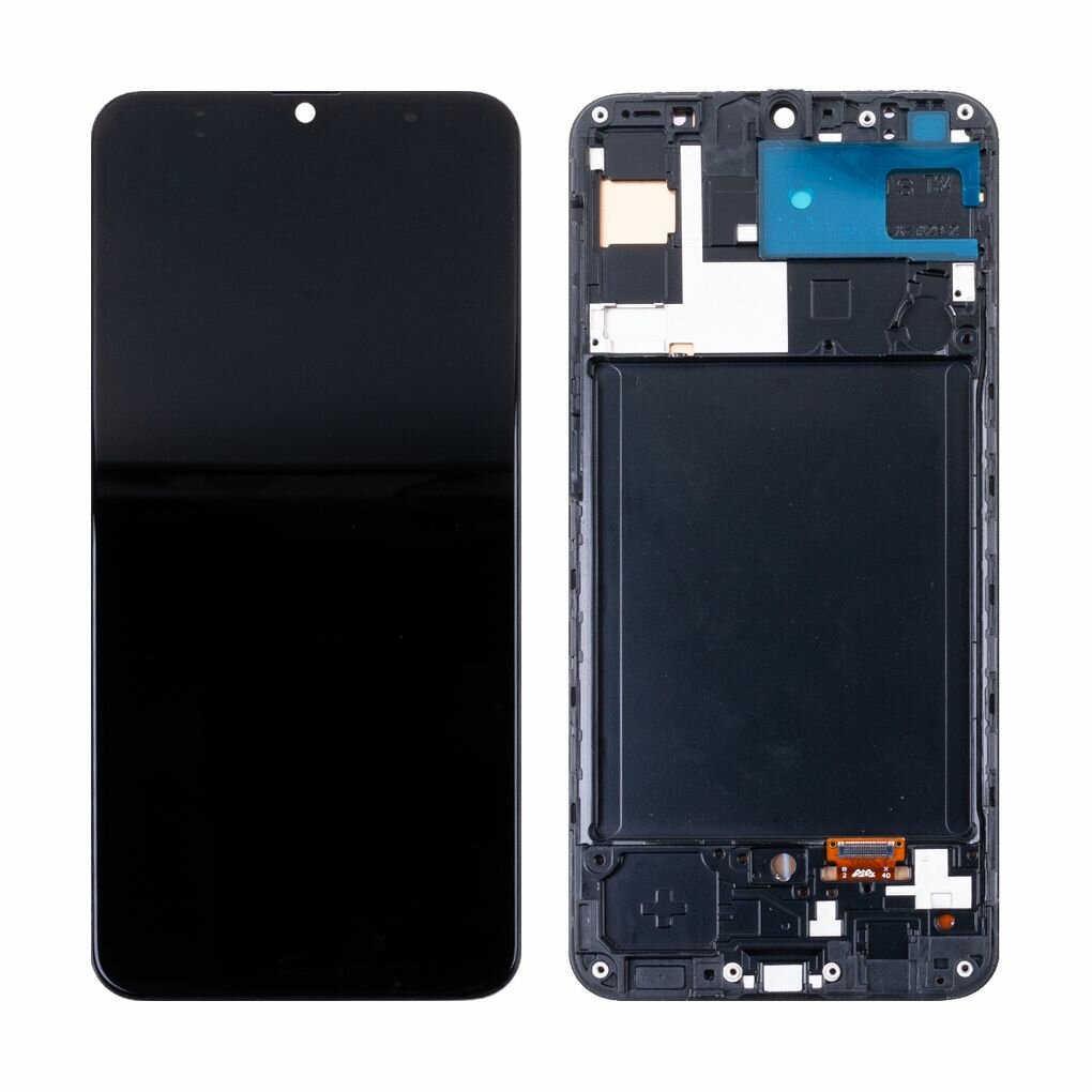 Дисплей для Samsung A307F (A30s) модуль с рамкой Черный - (OLED)
