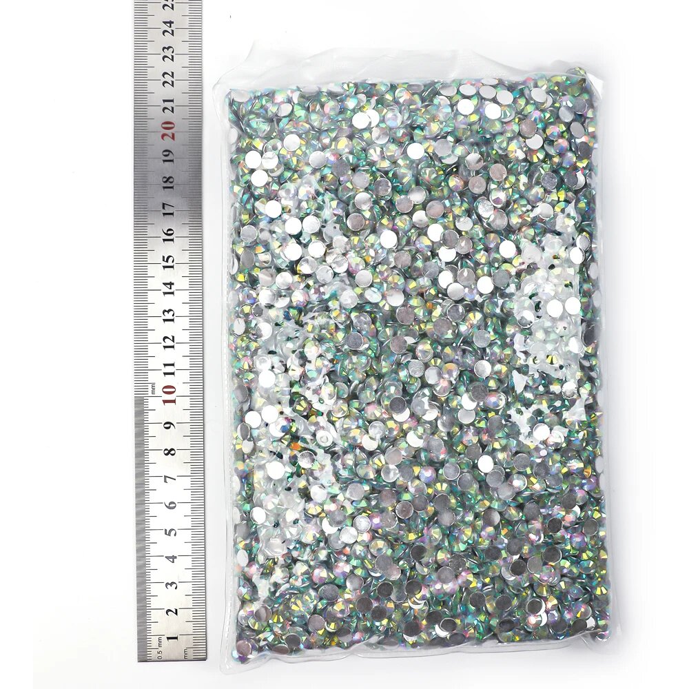 Стразы полимерные Crystal AB-Silver, 5 мм, 10000 шт