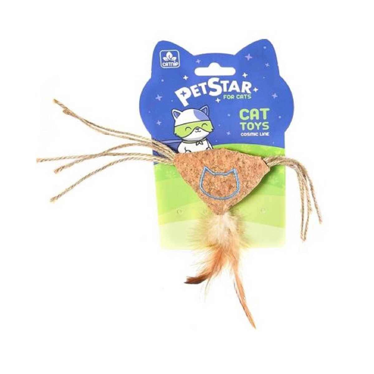 PET STAR игрушка для кошек 15*21см подушечка с мятой и перьями, текстиль